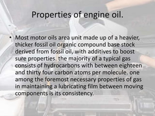 All about car engine oil | PPTX