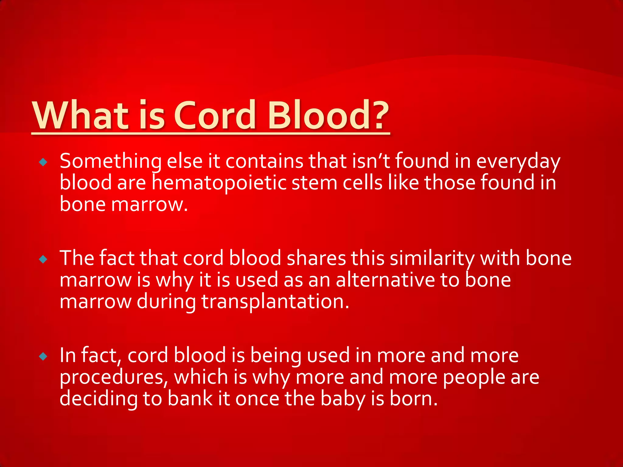 All about cord blood banking | PPTX