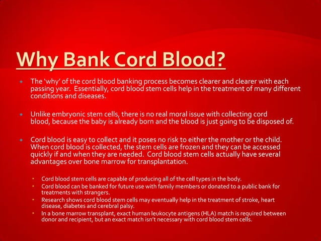 All about cord blood banking | PPTX | Blood Disorders | Diseases and ...