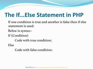All about decision making statements in php | PPT