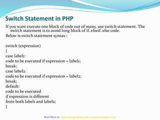 All about decision making statements in php | PPT