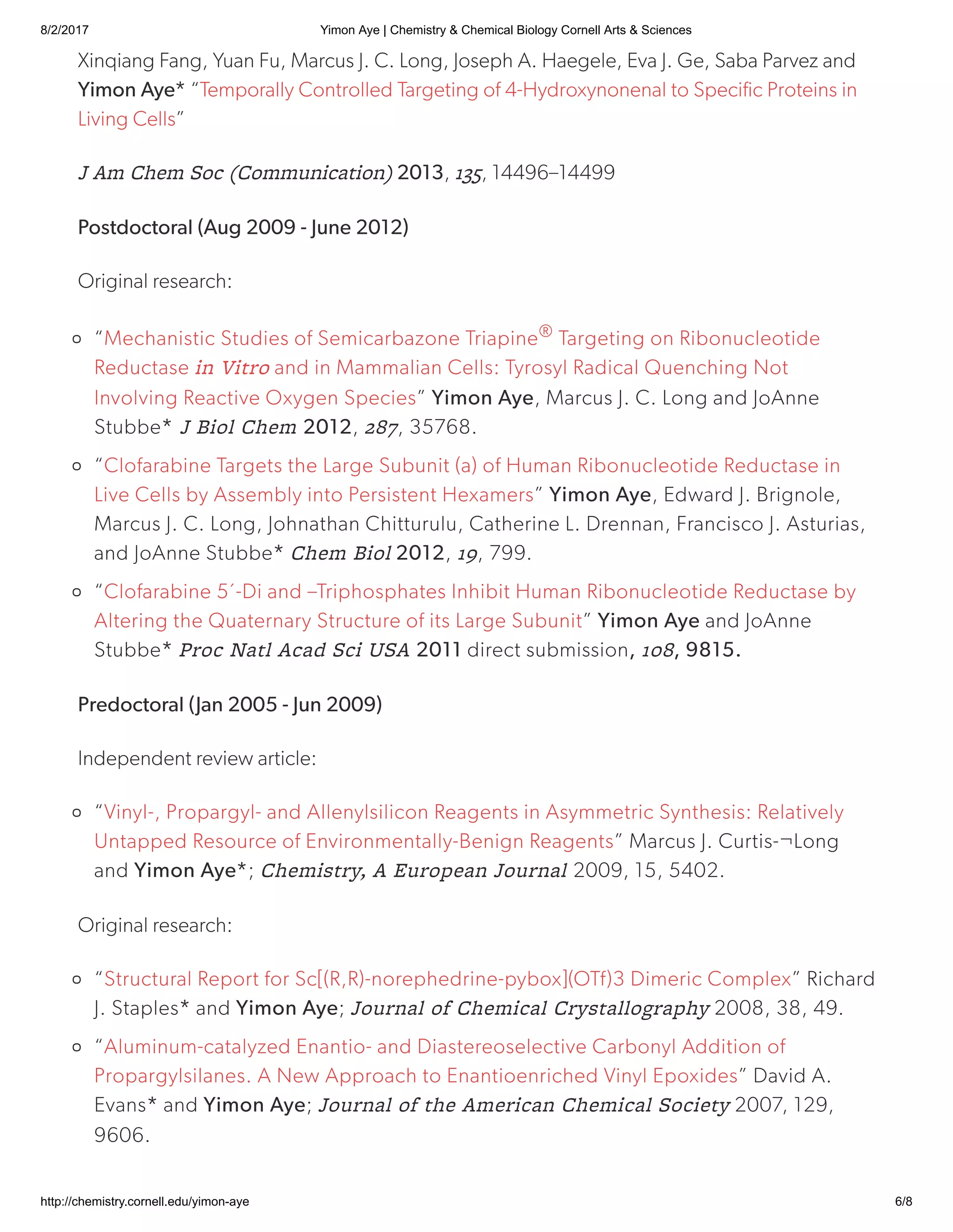 ALL ABOUT DR YIMON AYE-Field of Biochemistry, Molecular and Cell ...
