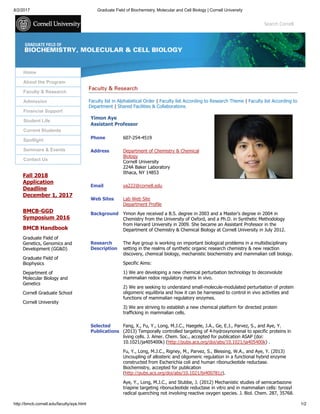 ALL ABOUT DR YIMON AYE-Field of Biochemistry, Molecular and Cell ...