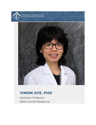 ALL ABOUT DR YIMON AYE-Field of Biochemistry, Molecular and Cell Biology Cornell University ...