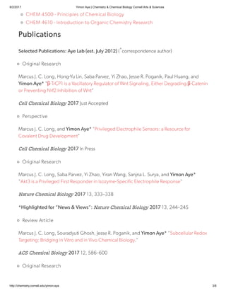 ALL ABOUT DR YIMON AYE-Field of Biochemistry, Molecular and Cell ...