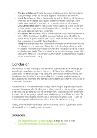 All About Electrical Connections of Force Transducers | PDF