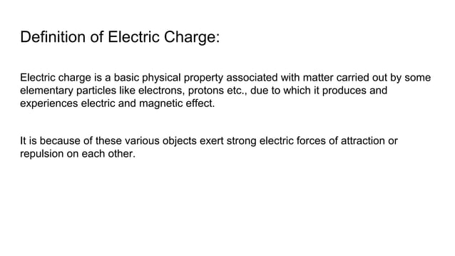 WHAT IS ELECTRIC CHARGE? | PPTX | Physics | Science