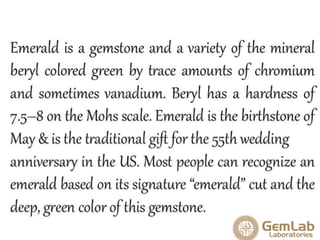 All About Emerald Gemstone Fact | PPT