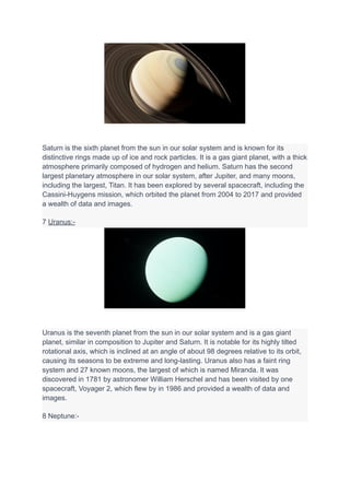 All Aboute milky gelaxy (solar system, sun to neptune).pdf | Geography | Science