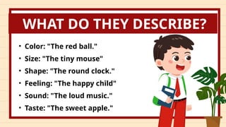 All About English Adjectives Education Presentation in Red and White ...