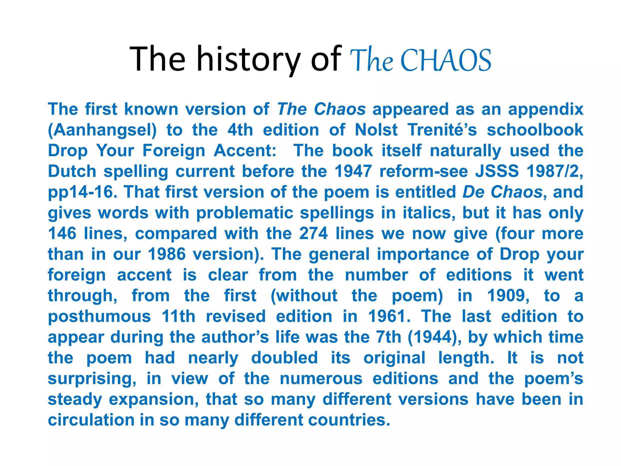 All about english and chaos | PPTX
