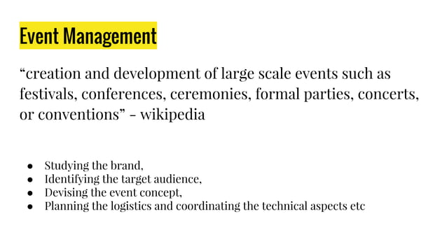 All about events - Event Management Guideline | PPT
