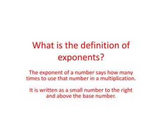 All about exponents! | PPT