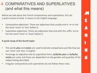 French Adjectives - Adjectifs. All about French adjectives | PDF
