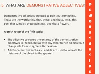 French Adjectives - Adjectifs. All about French adjectives | PDF