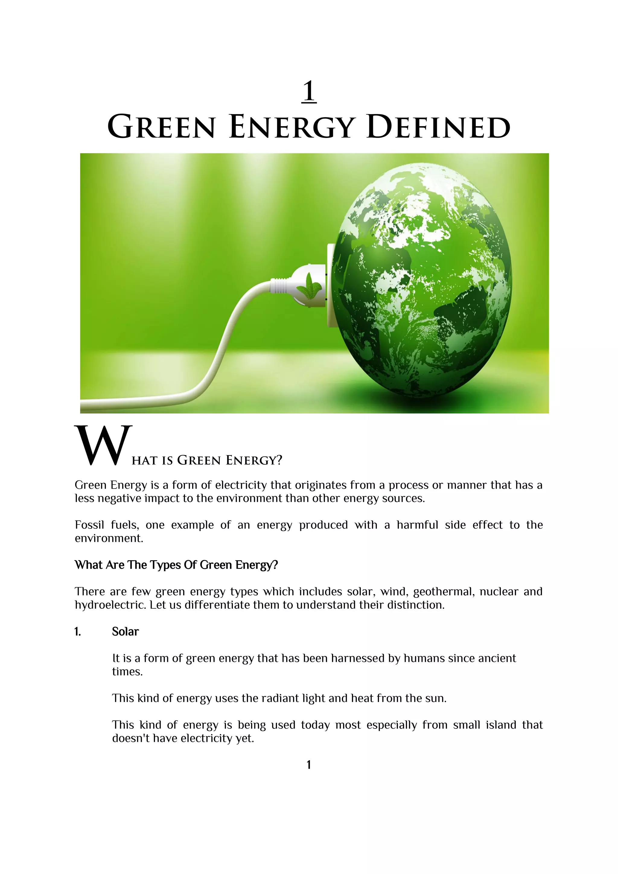 All About Green Energy | PDF