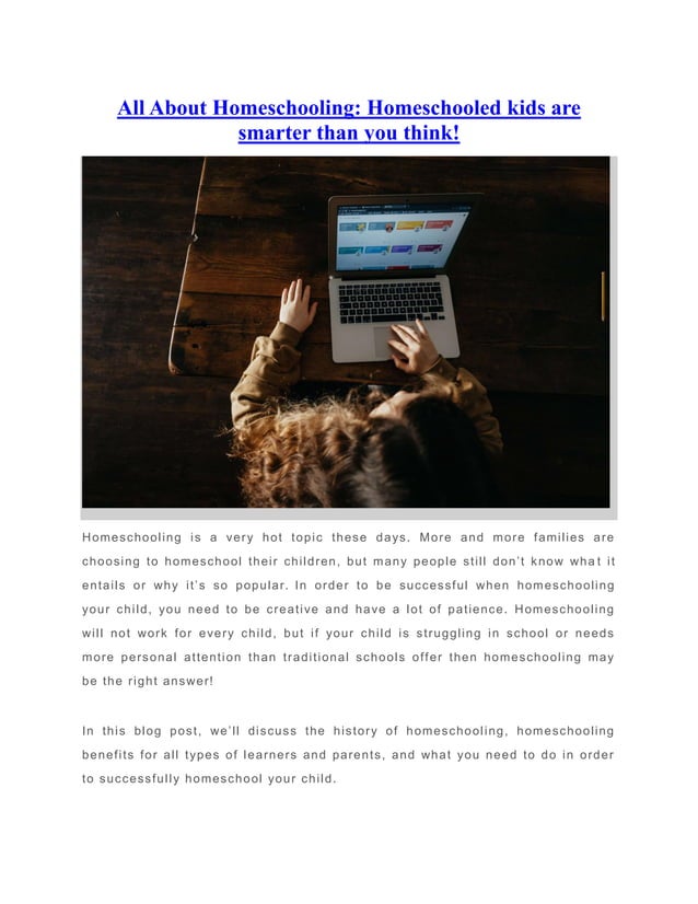 All about homeschooling | PDF