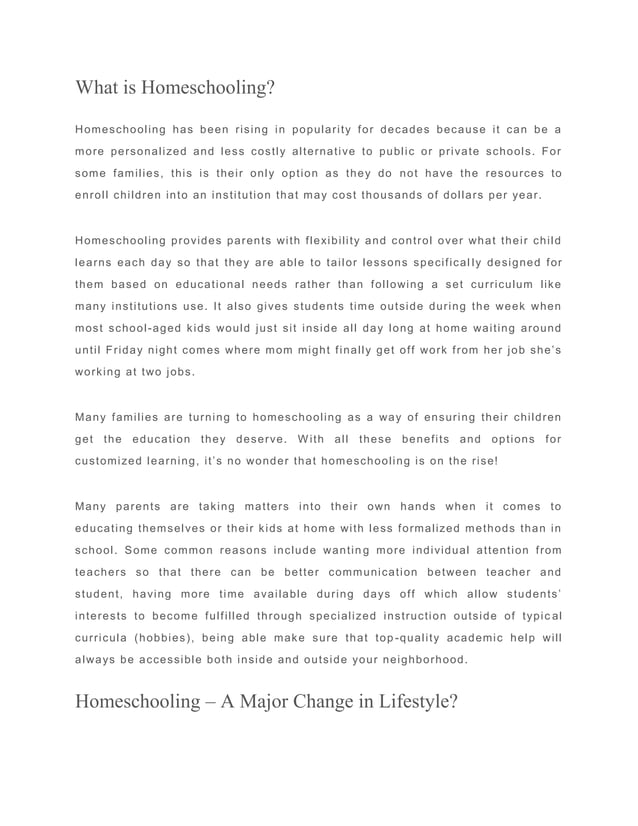 All about homeschooling | PDF