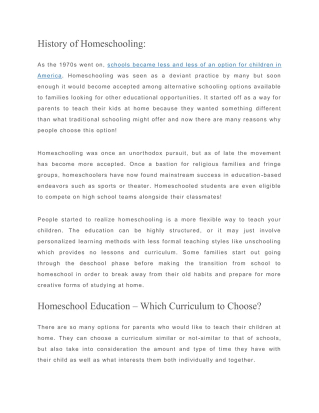 All about homeschooling | PDF