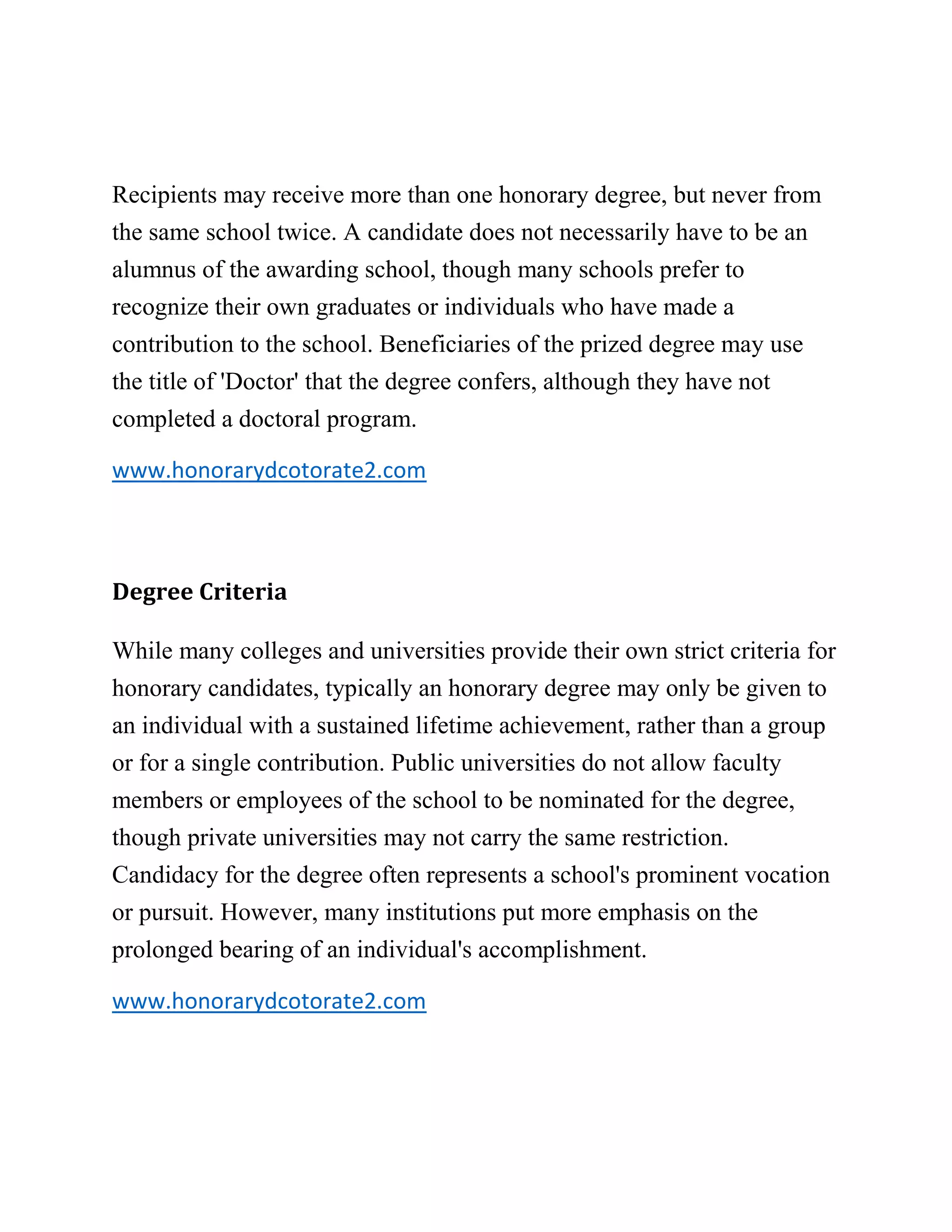 All about honorary doctorates | PDF