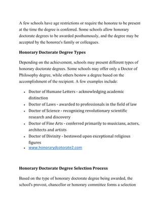 All about honorary doctorates | PDF