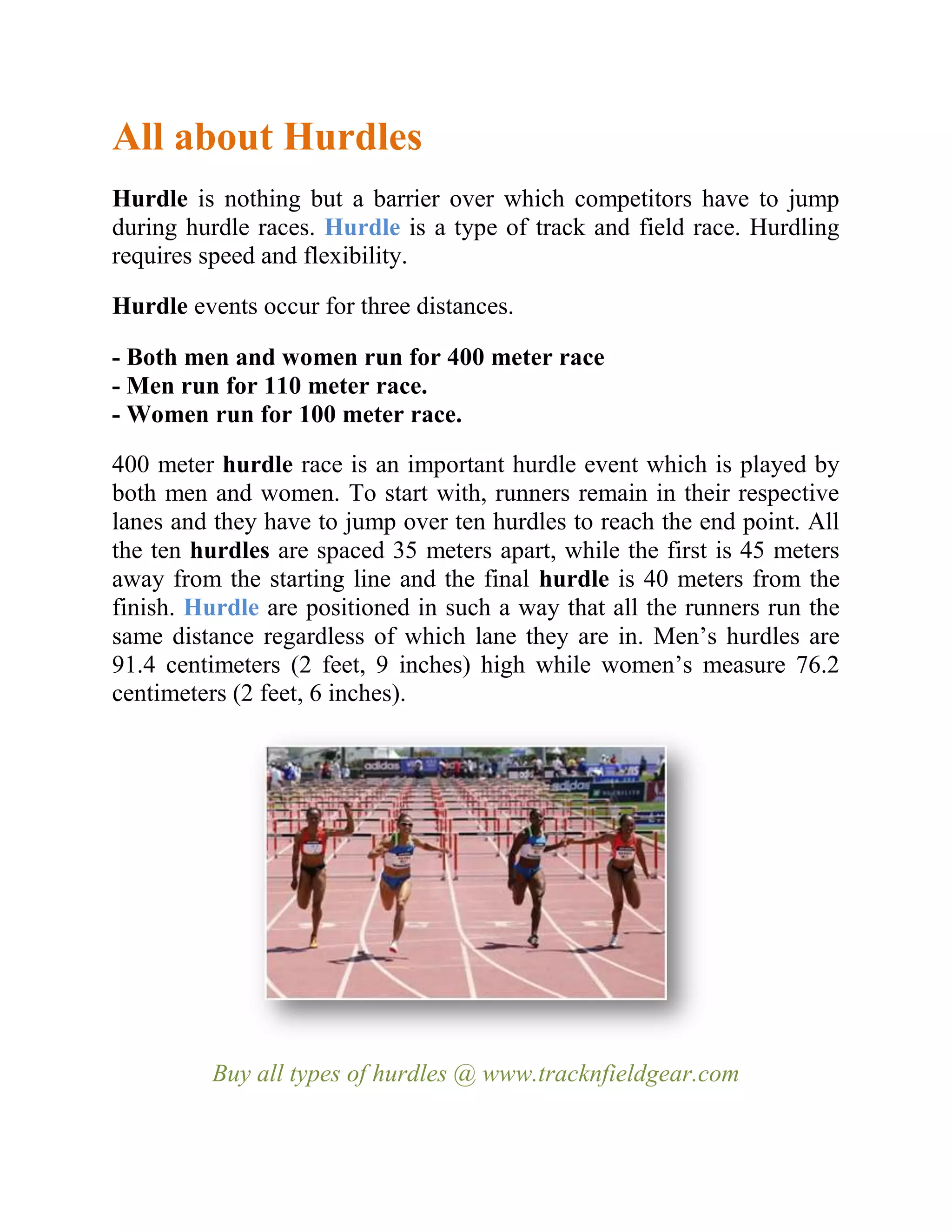All about hurdles | DOCX
