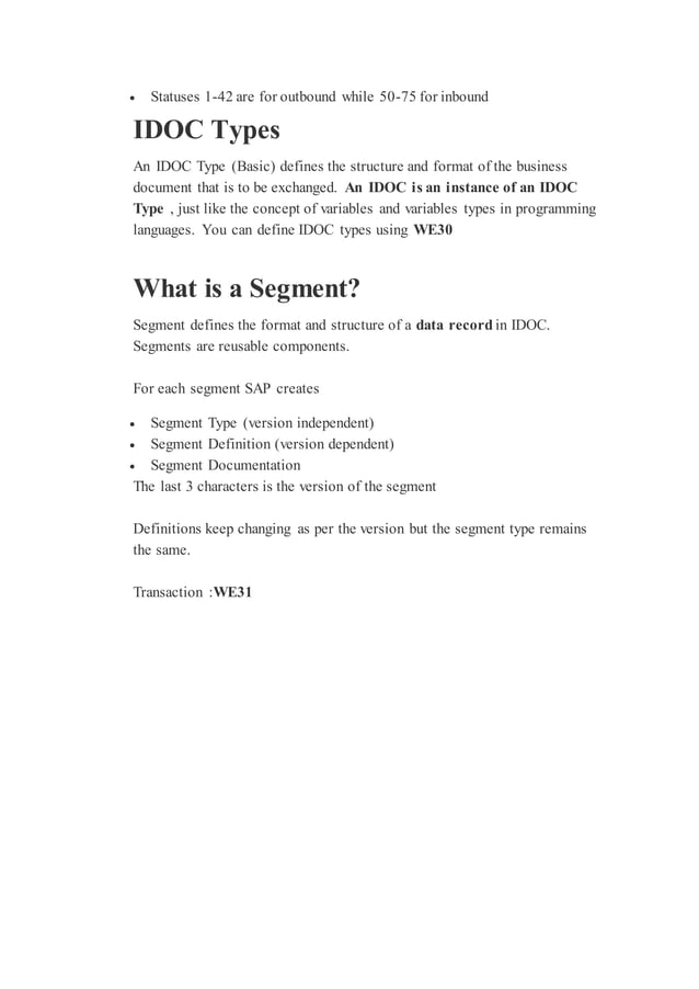 All about idoc definition architecture, implementation | DOCX