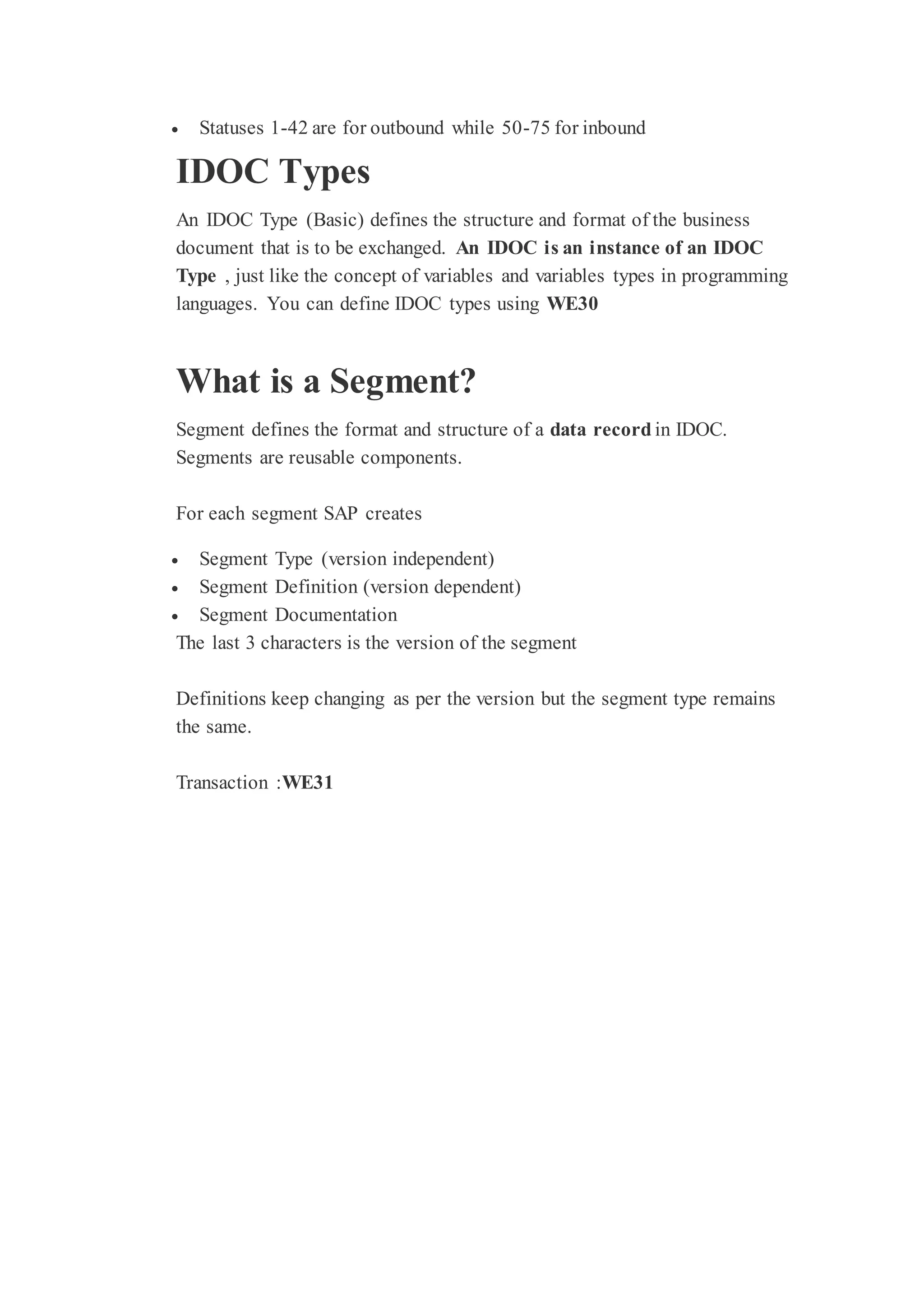 All about idoc definition architecture, implementation | DOCX