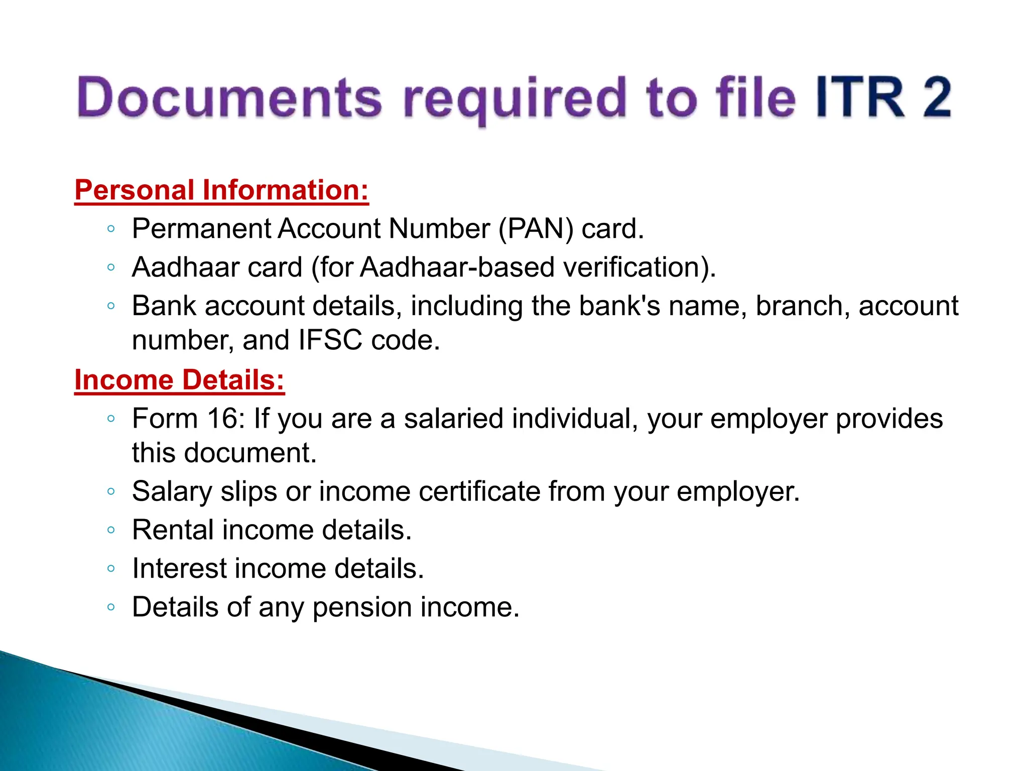 All About ITR 2 for Income Tax Return.pptx