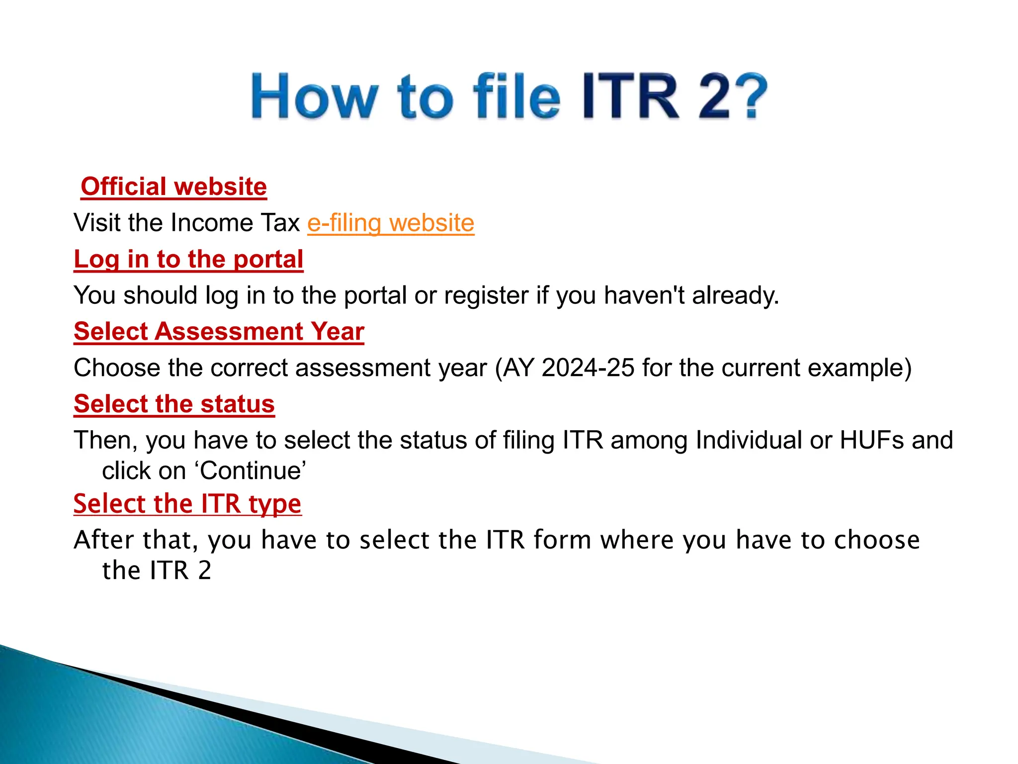 All About ITR 2 for Income Tax Return.pptx