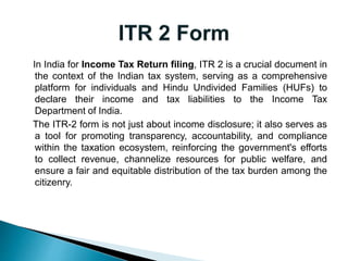 All About ITR 2 for Income Tax Return.pptx