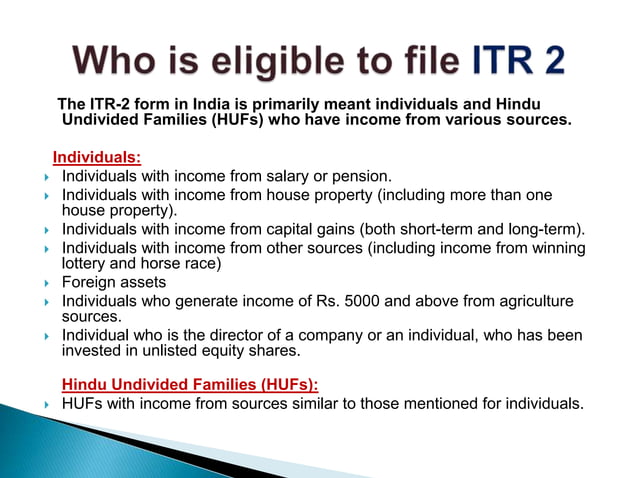 All About ITR 2 for Income Tax Return.pptx