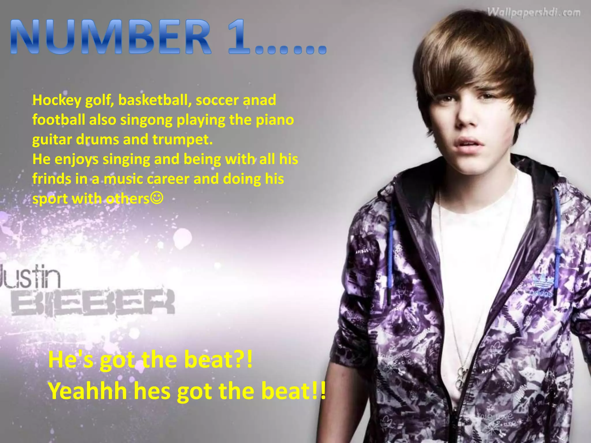 All about justin bieber 14 slides xx | PPT