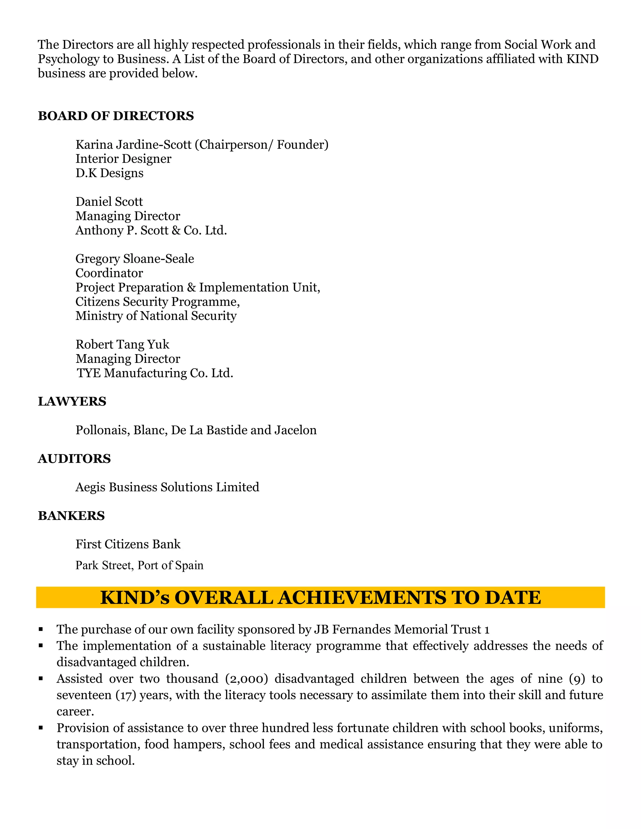 Kids In Need Of Direction - Sponsor Overview | PDF