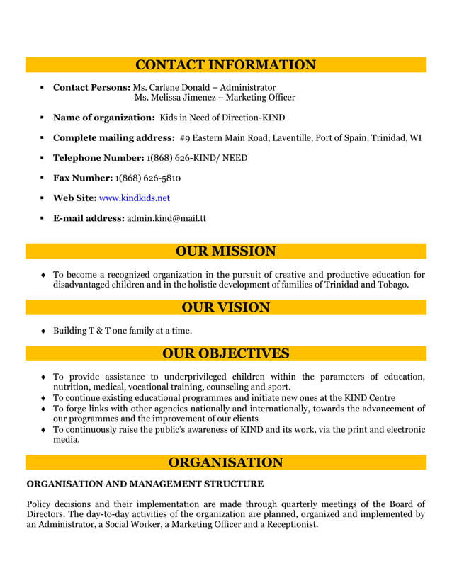 Kids In Need Of Direction - Sponsor Overview | PDF