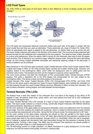 All about LCD : Technology & Application | PDF