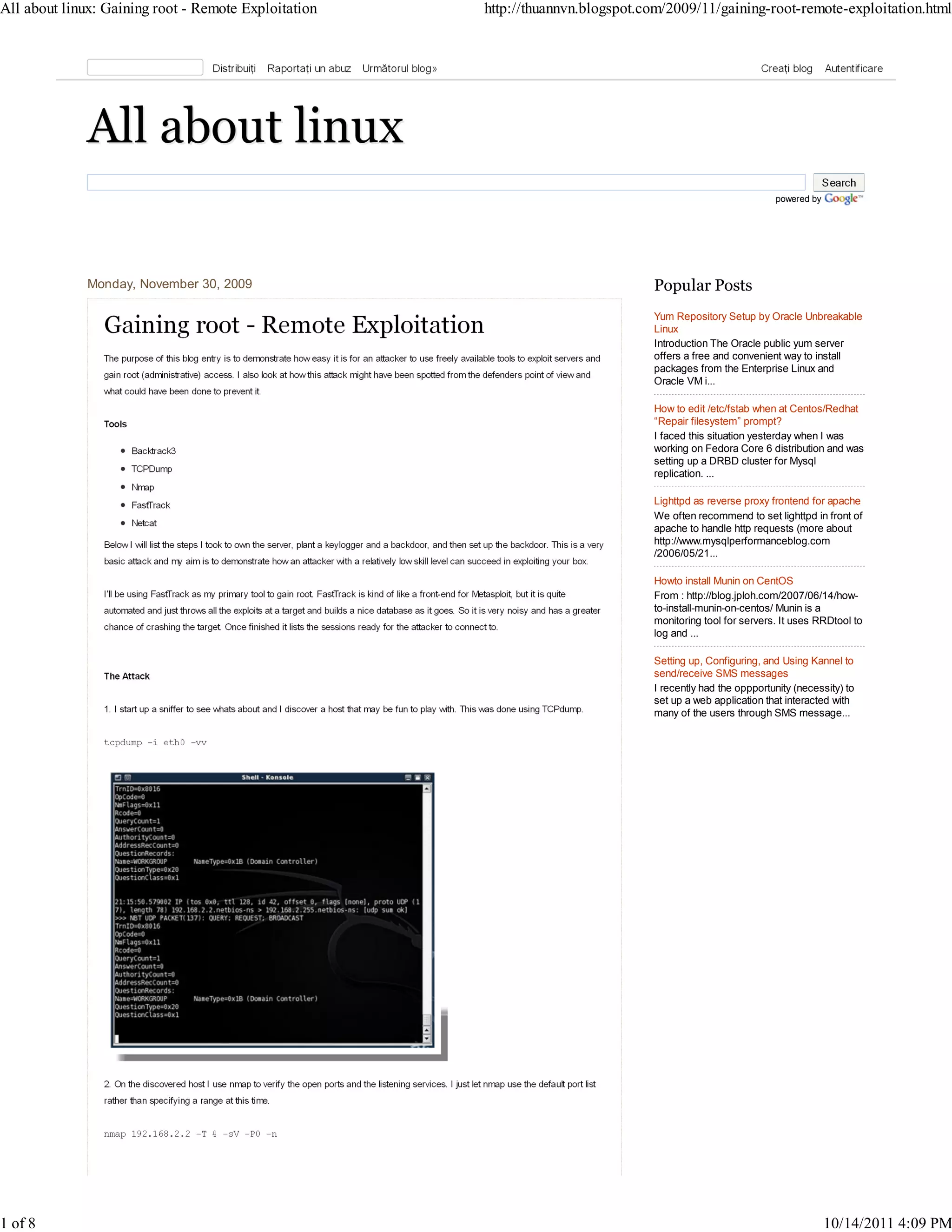 All about linux gaining root remote exploitation | PDF