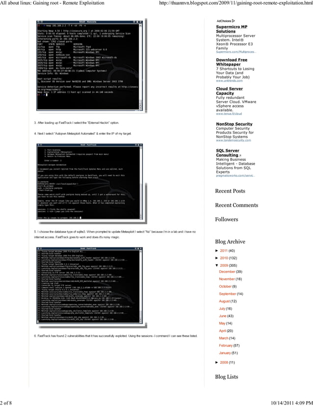 All About Linux Gaining Root Remote Exploitation Pdf Operating Systems Computer Software