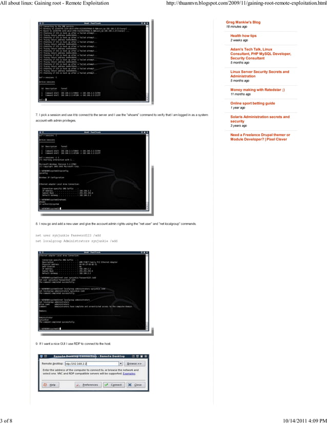 All About Linux Gaining Root Remote Exploitation Pdf Operating Systems Computer Software