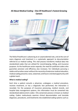 All About Medical Coding – One Of Healthcare’s Fastest-Growing Careers ...