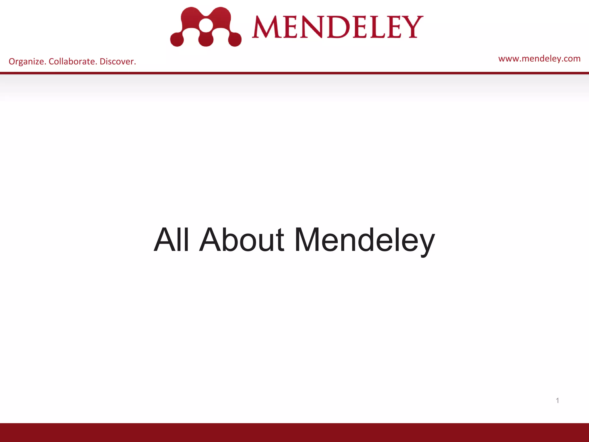 Organize Your Research with Mendeley | PPT