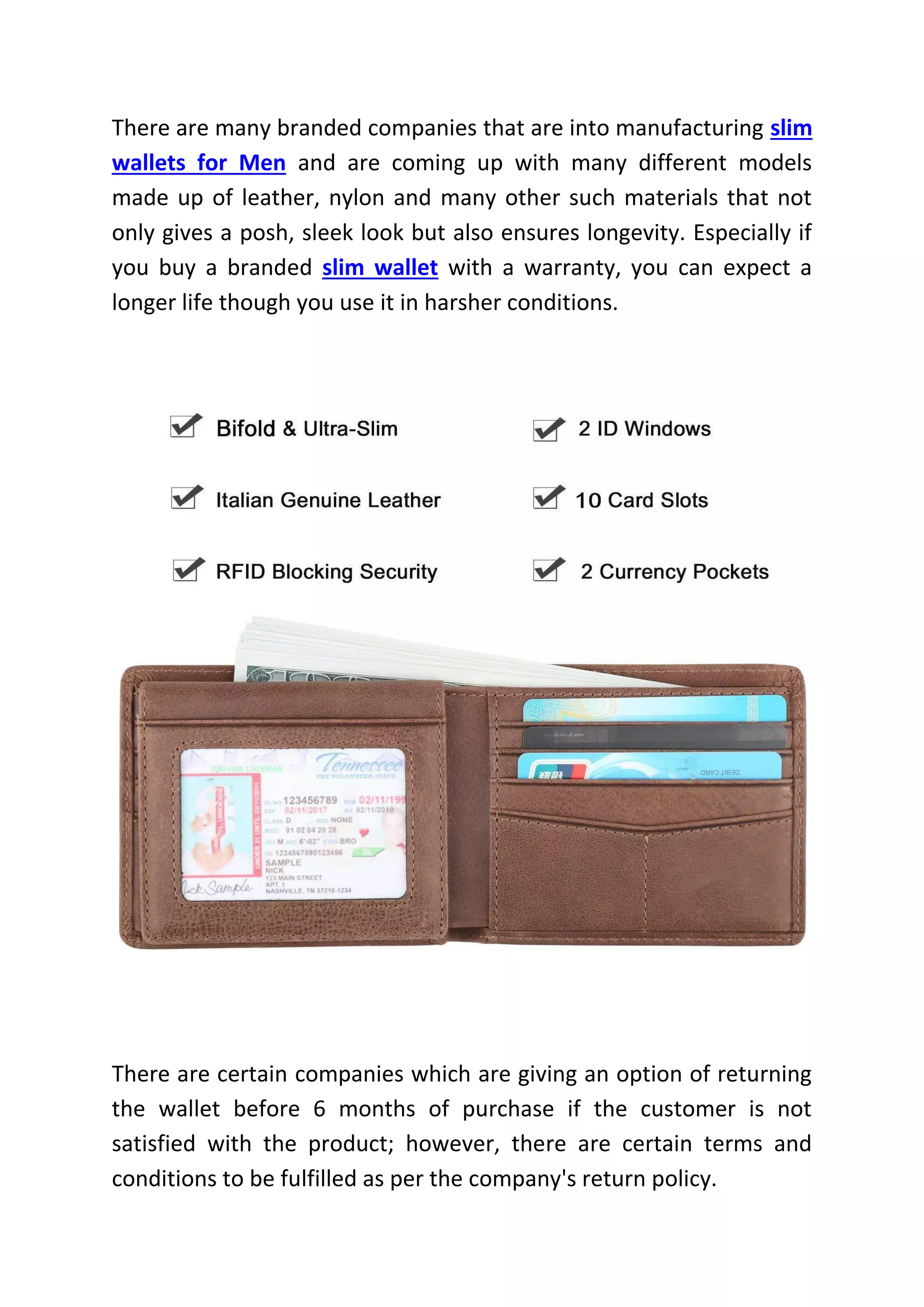 All about men's slim wallets | PDF