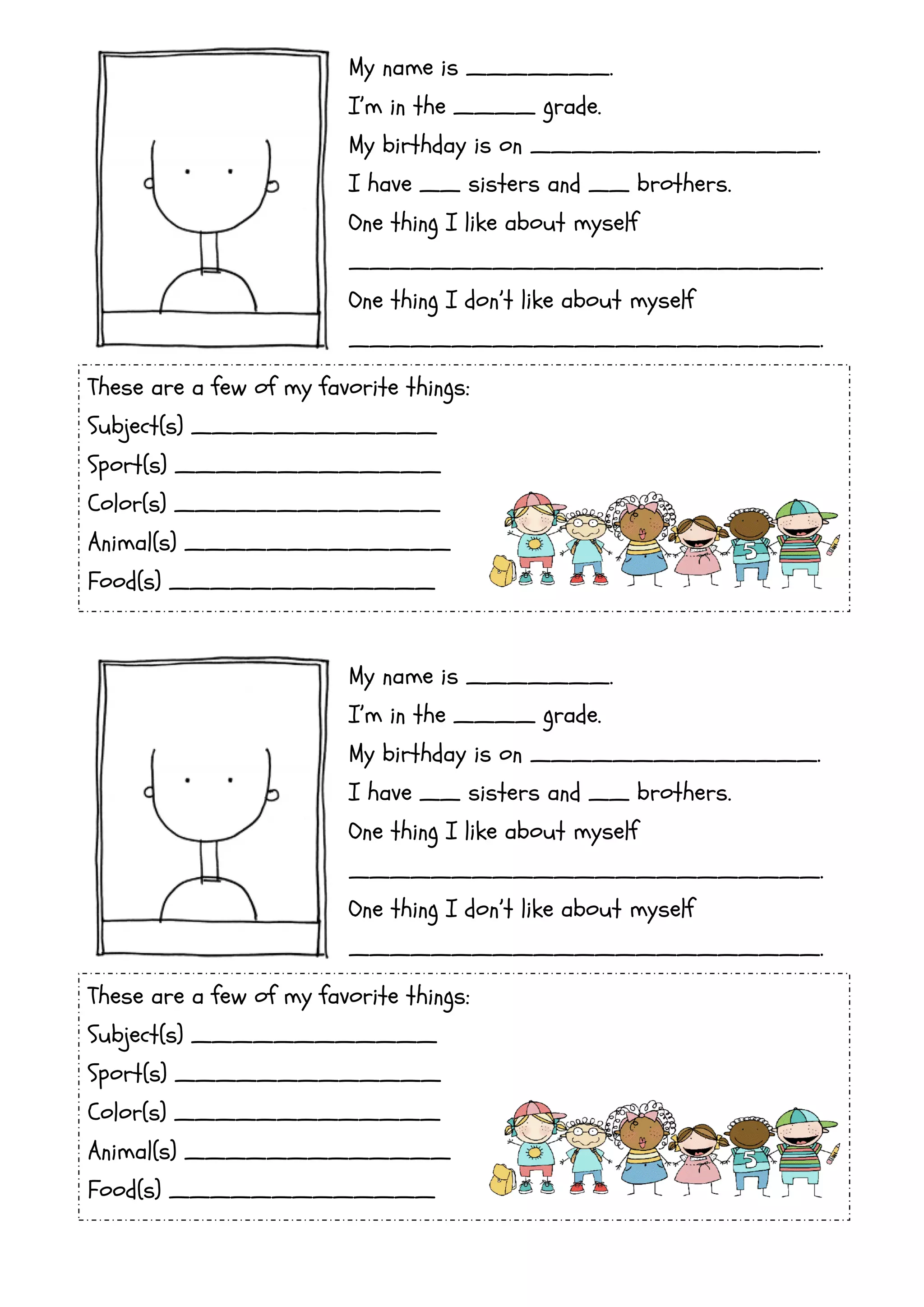 All about me worksheet | PDF