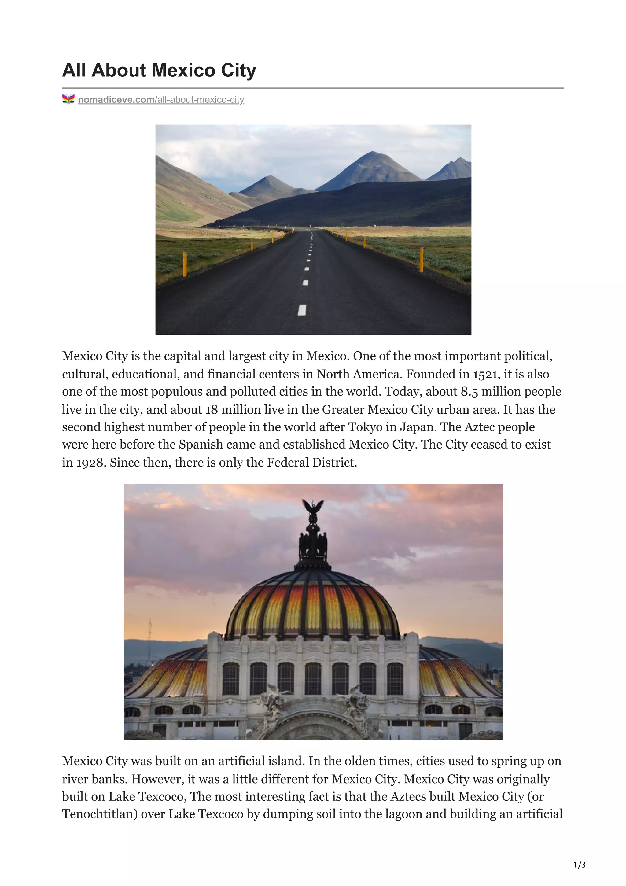 All About Mexico City | PDF