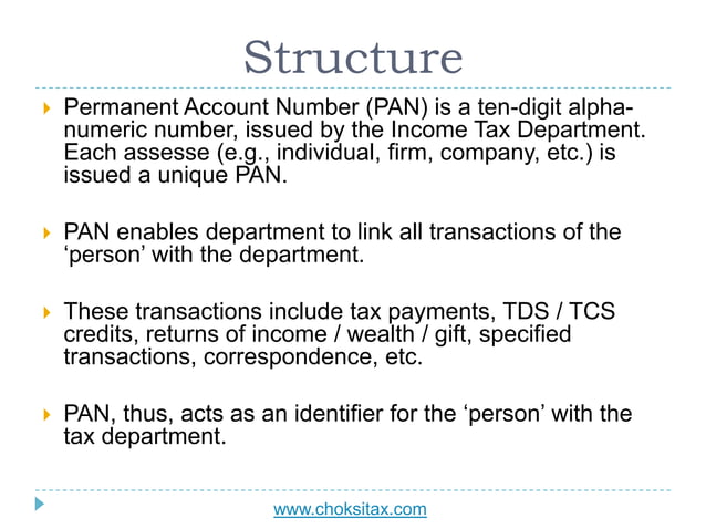 All About Permanent Account Number Pan Ppt