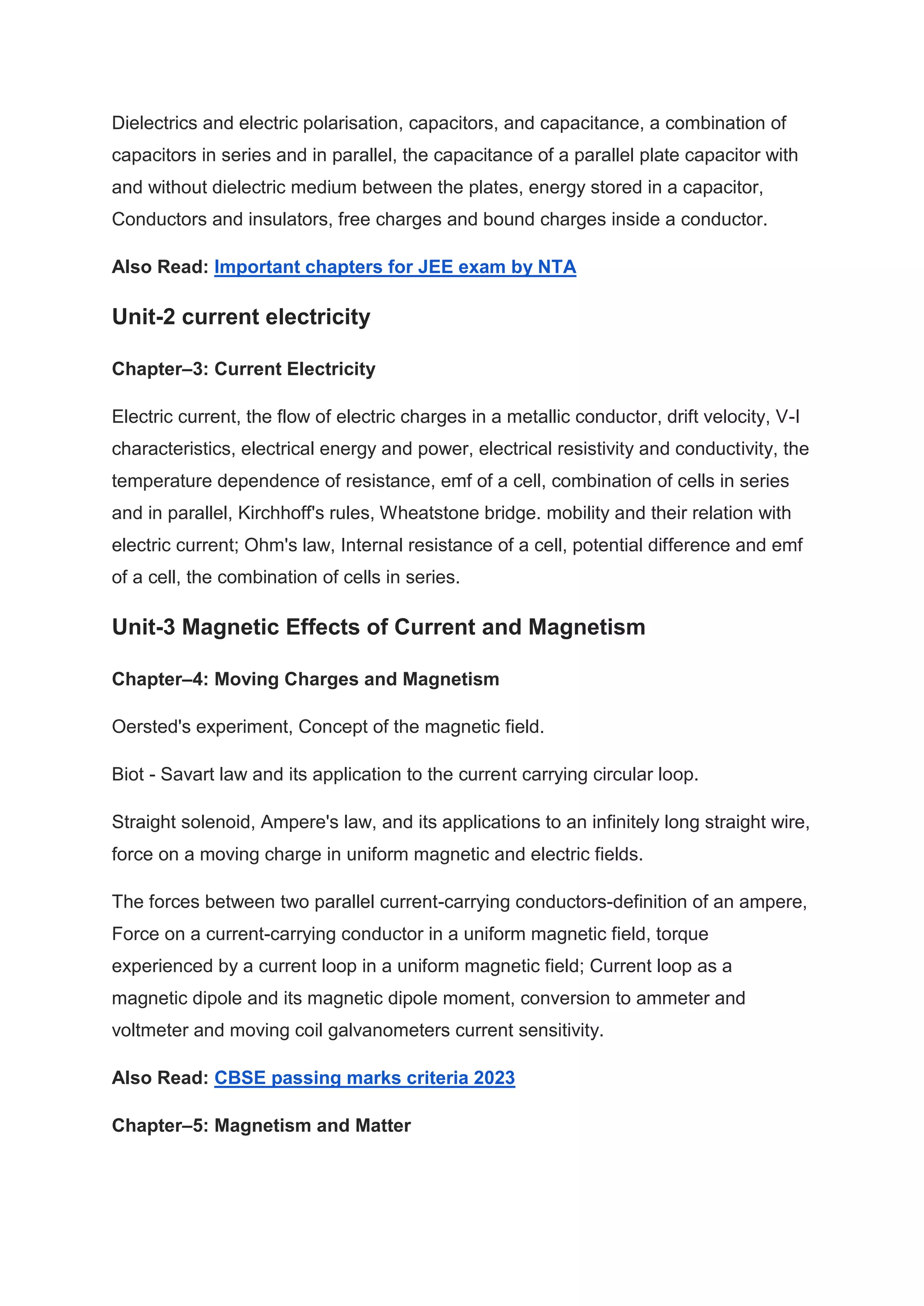 All About Physics Class 12 Chapters - CBSE 2023 Physics Syllabus.docx