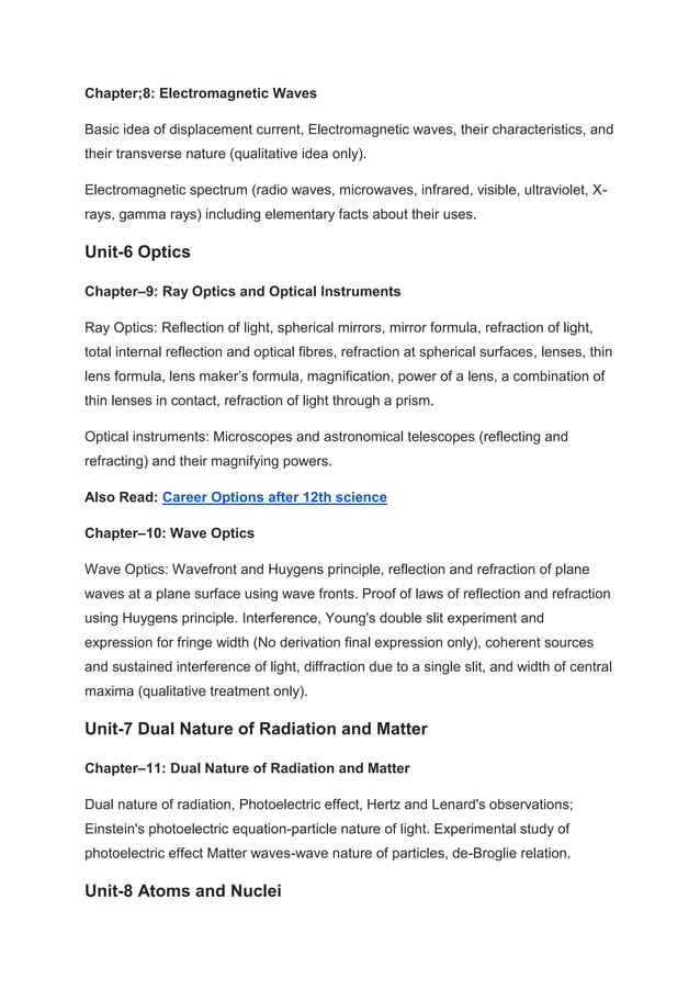 All About Physics Class 12 Chapters - CBSE 2023 Physics Syllabus.docx
