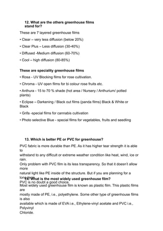 All About Plastic Agricultural Greenhouse Films - Applications - Usage ...