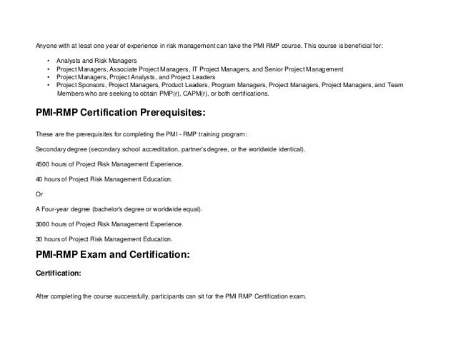 All About PMI - RMP Certification | PPT