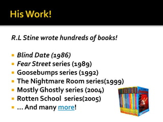 Amazing Author Presentations: R.L Stine | PPTX